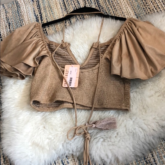 Olivaceous | Tops | Camel Colored Crop Top | Poshmark